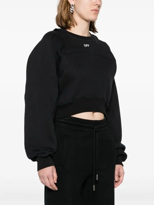 Off-White Cropped Layered Sweatshirt - Black
