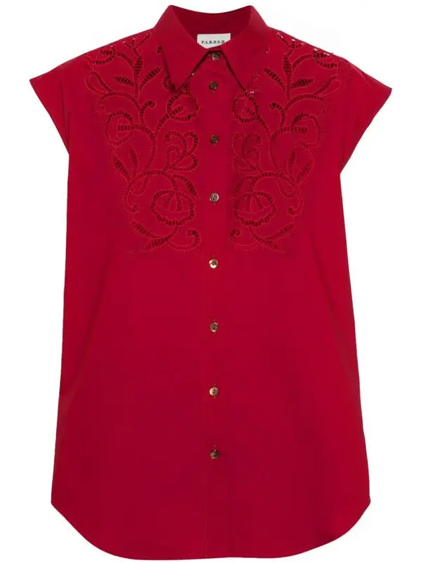 P.a.r.o.s.h Broderie Anglaise Cotton Shirt