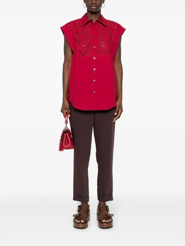 P.a.r.o.s.h Broderie Anglaise Cotton Shirt