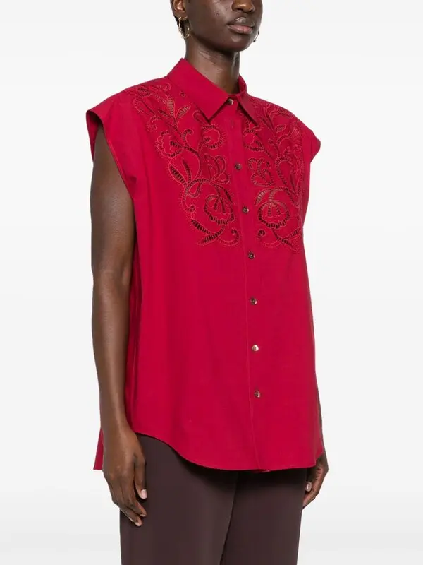 P.a.r.o.s.h Broderie Anglaise Cotton Shirt