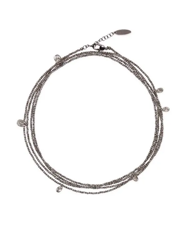 Brunello Cucinelli Logo-plaque Polished-finish Bracelet - Silver