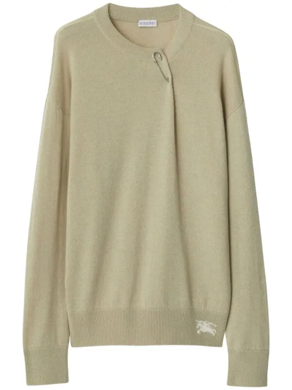 Burberry Cashmere Jumper With Paperclip Detail - Neutrals