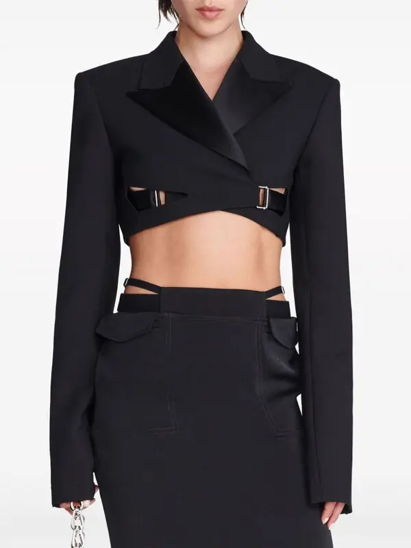 DION LEE Interlock Tuxedo Cropped Blazer