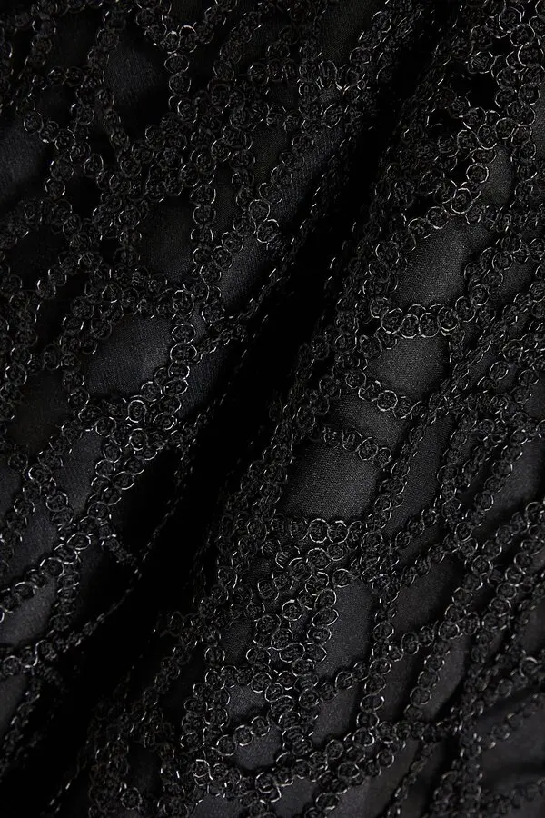 Aje Patina Metallic Macram Lace Midi Skirt In Black - 55% Off |  Editorialist