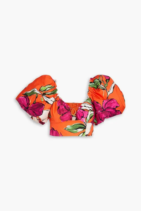 Aje Marcel Cropped Floral-print Top