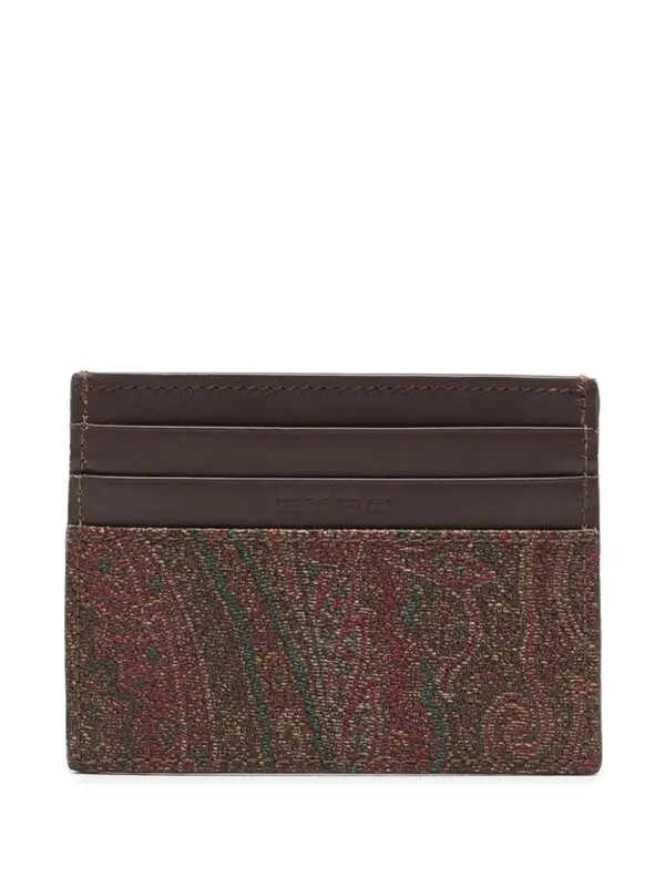 Etro Logo-embroidered Cotton-blend Cardholder