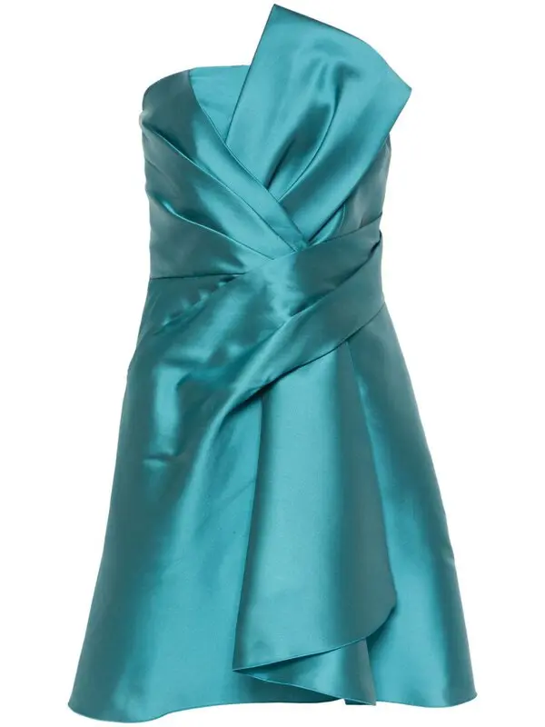 Alberta Ferretti Mikado Bustier Mini Dress - Blue
