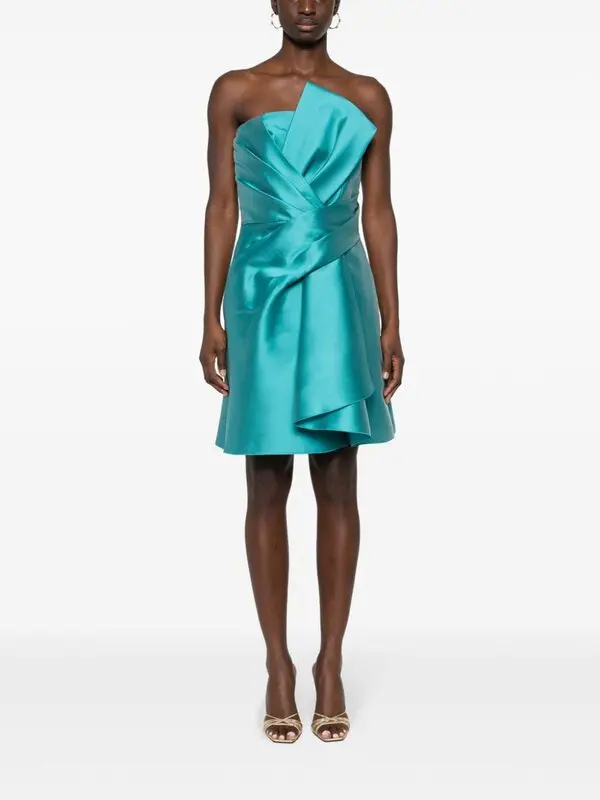 Alberta Ferretti Mikado Bustier Mini Dress - Blue