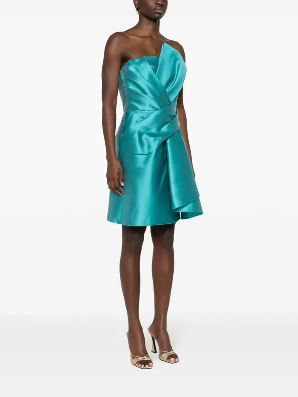 Alberta Ferretti Mikado Bustier Mini Dress - Blue