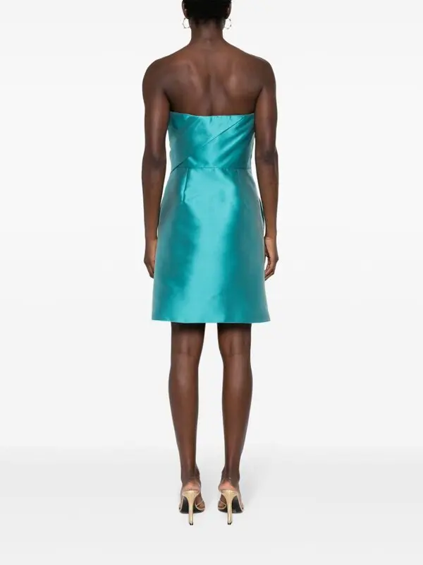 Alberta Ferretti Mikado Bustier Mini Dress - Blue