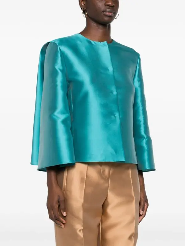 Alberta Ferretti Satin Cropped Jacket