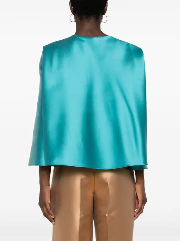 Alberta Ferretti Satin Cropped Jacket