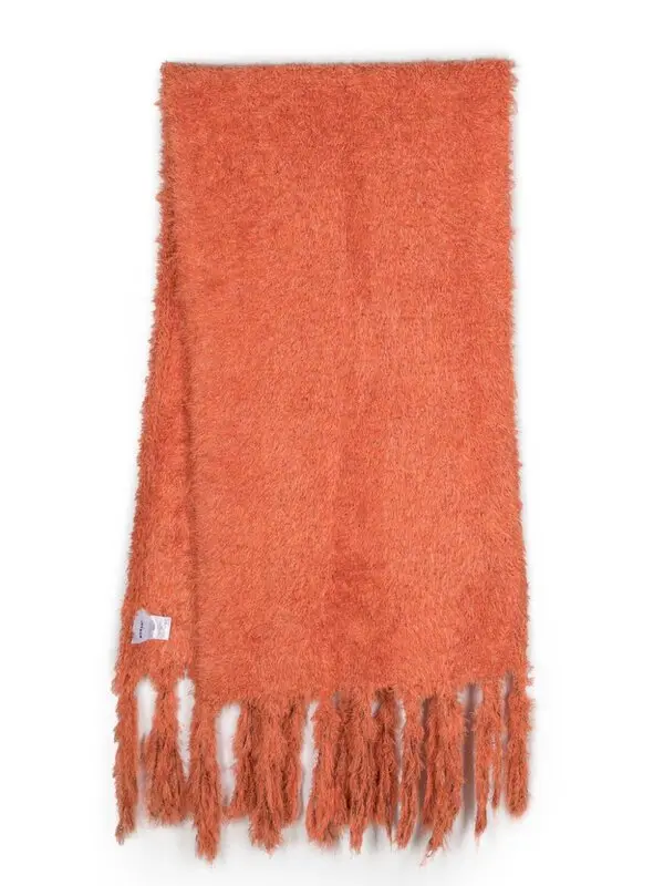BONSAI Fluffy Frayed Scarf - Orange