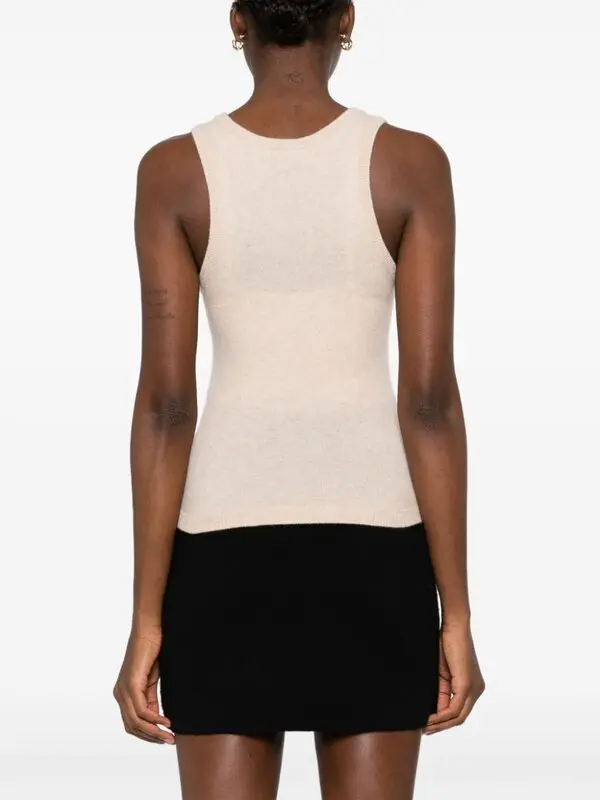Max & Moi Sleeveless Cashmere Top - Neutrals