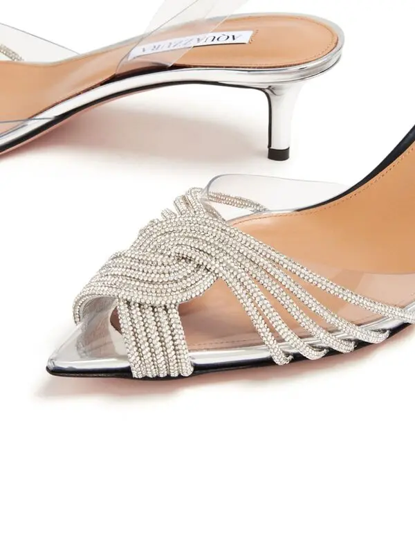 AQUAZZURA 50mm Gatsby Pumps - Silver