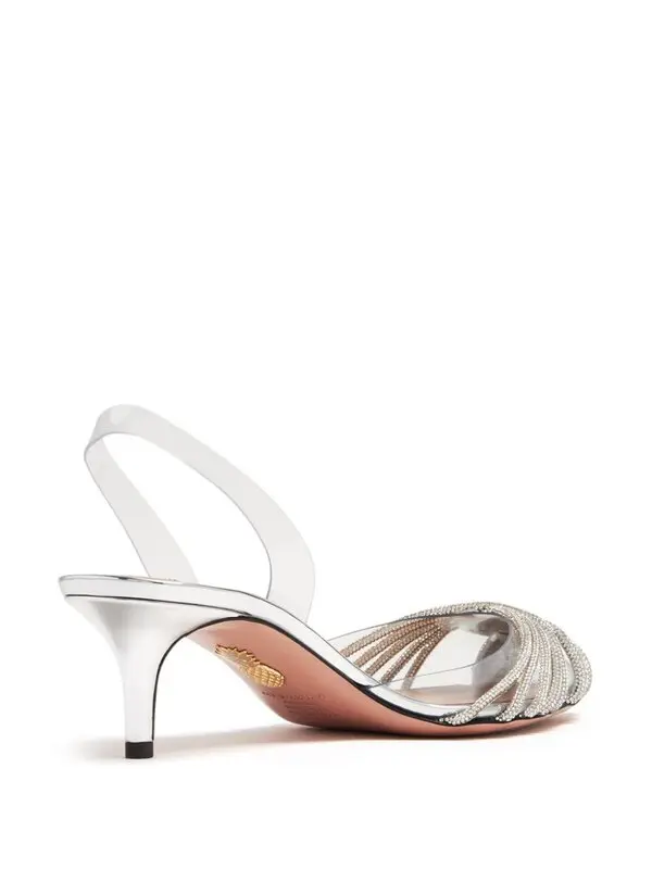 AQUAZZURA 50mm Gatsby Pumps - Silver