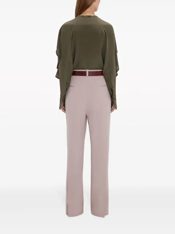 Victoria Beckham Double-pleat Wide-leg Trousers - Pink