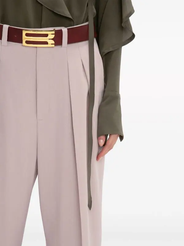 Victoria Beckham Double-pleat Wide-leg Trousers - Pink
