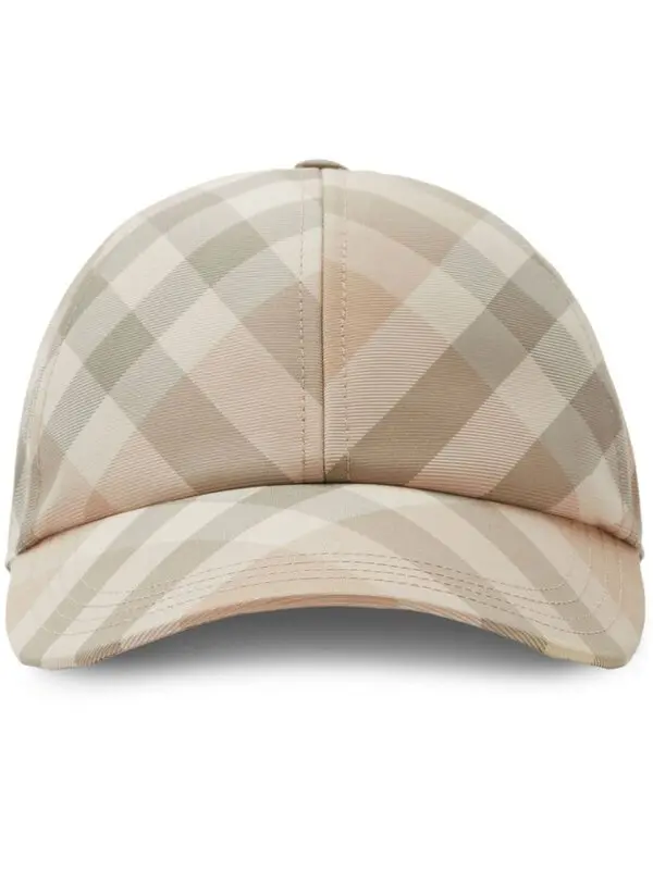 Burberry Check Pattern Cap - Brown