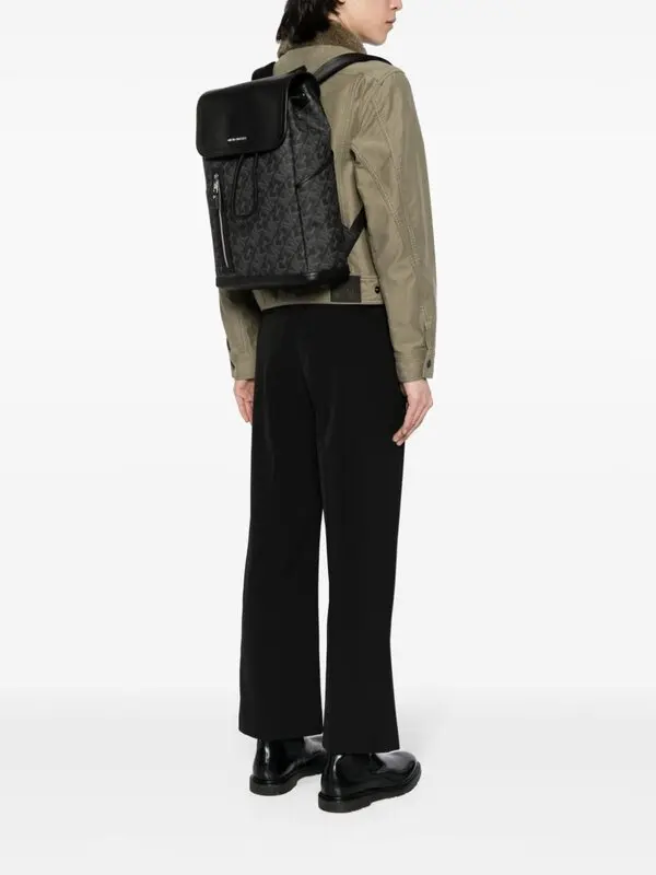 Michael Kors Hudson Empire Signature Logo Leather Backpack