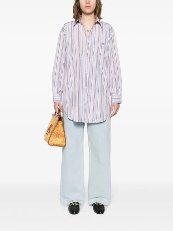 Etro Pegaso-embroidered Striped Shirt