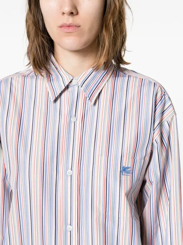 Etro Pegaso-embroidered Striped Shirt