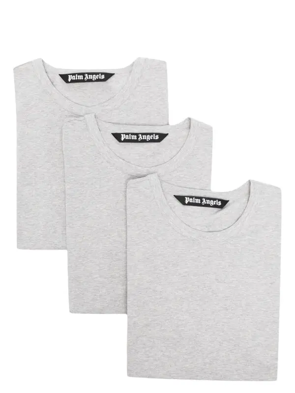 Palm Angels Round-neck Short-sleeve T-shirt - Grey