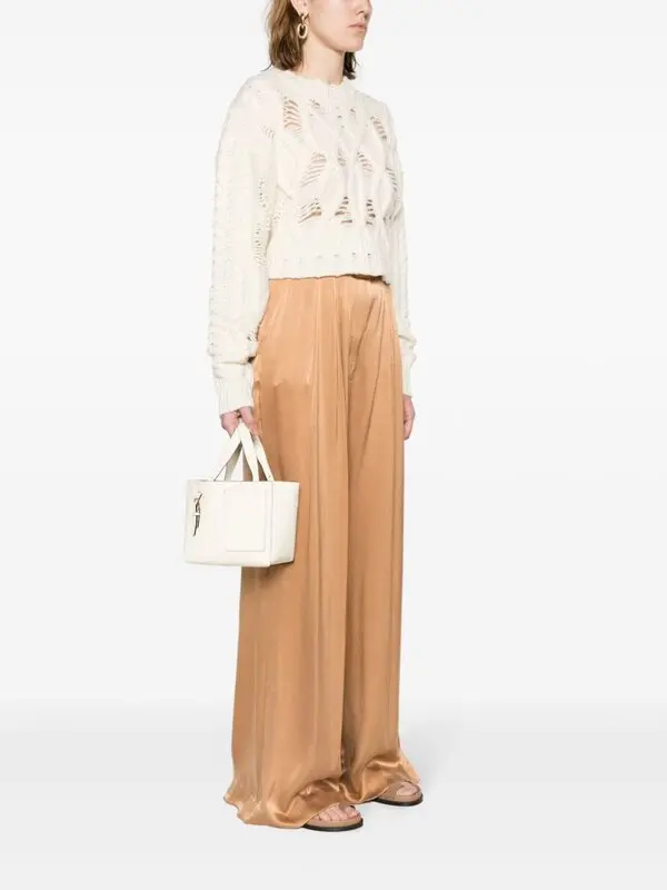 VALEXTRA Micro Bucket Leather Tote Bag - Neutrals