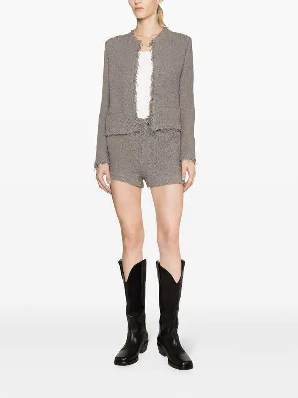IRO PARIS Daphna High-waisted Bouclé Shorts - Grey