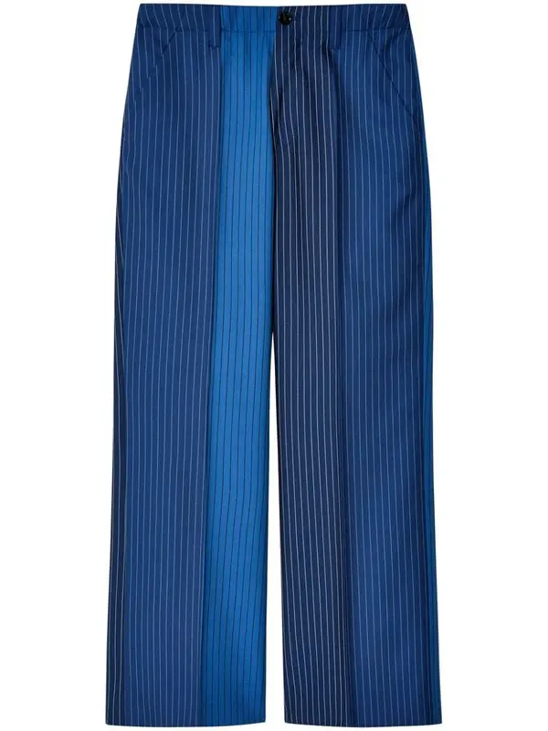 Marni Striped Straight Trousers - Blue