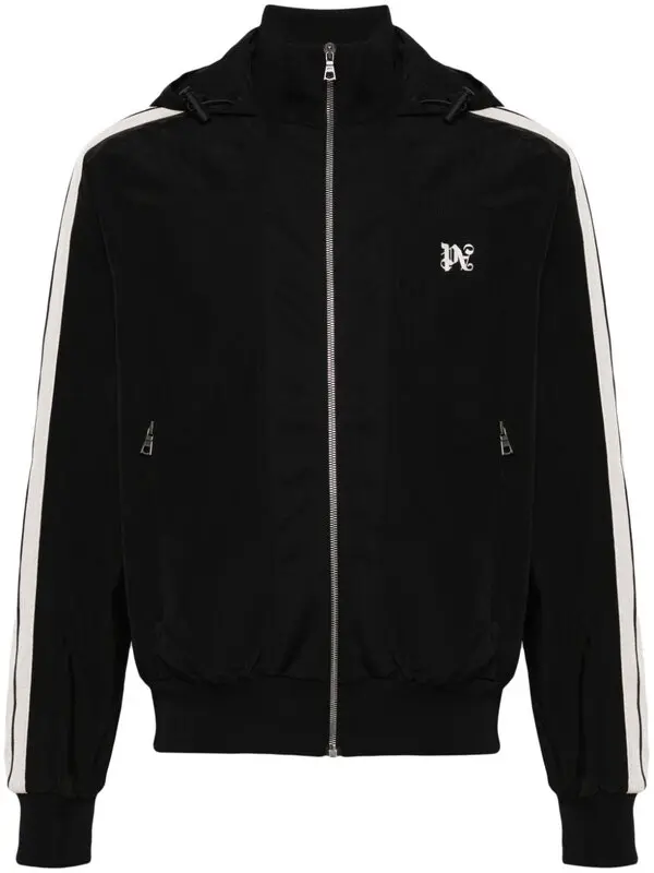 Palm Angels Monogram-embroidered Track Jacket - Black