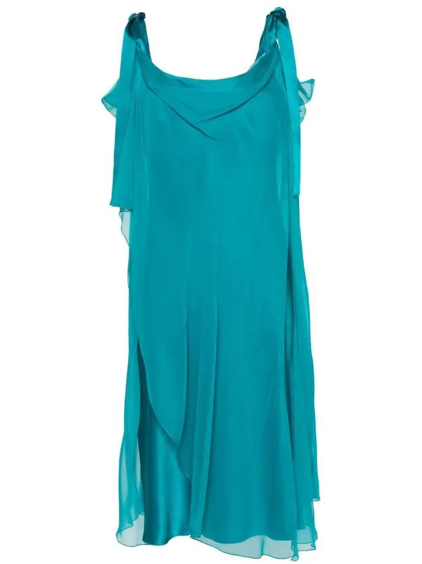 Alberta Ferretti Layered Silk Midi Dress