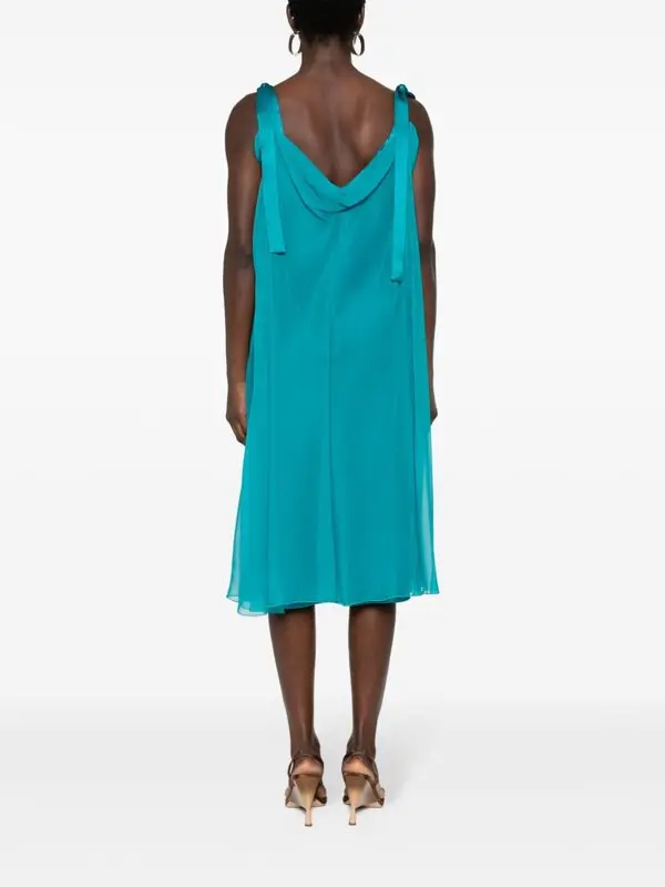 Alberta Ferretti Layered Silk Midi Dress