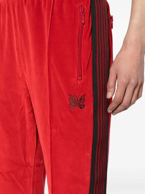 Needles Logo-embroidered Velour Track Pants