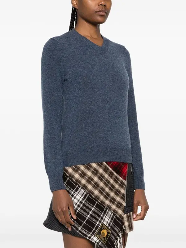 Play Comme Des Garcon Heart Logo Wool Jumper - Blue
