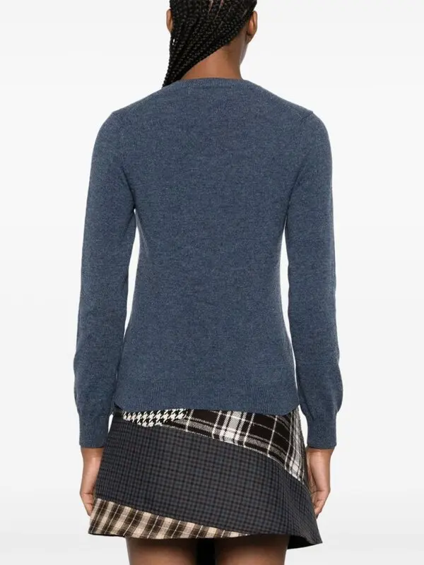 Play Comme Des Garcon Heart Logo Wool Jumper - Blue