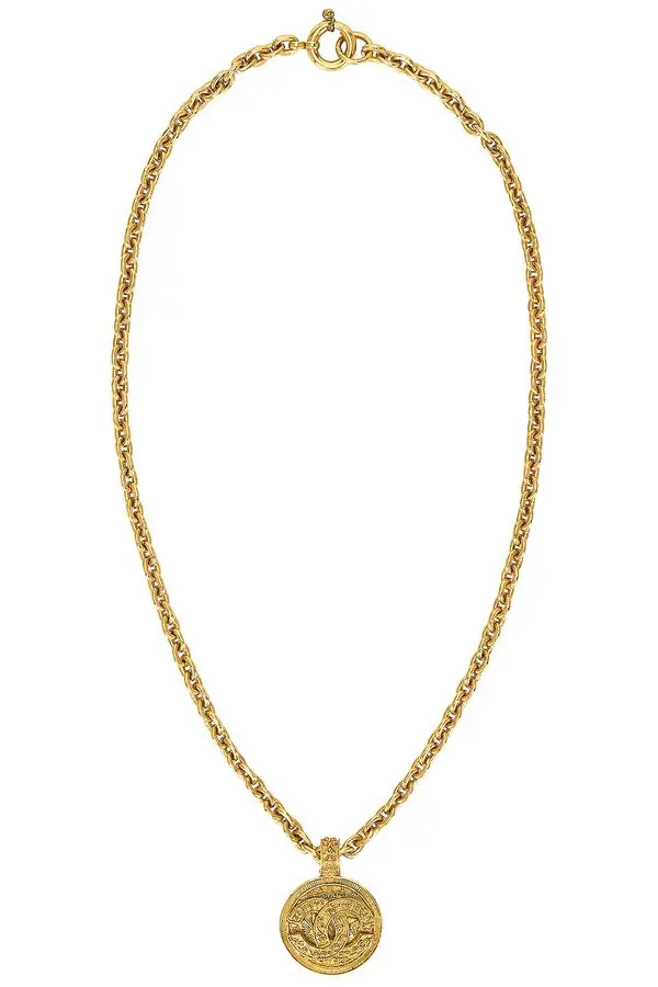 Chanel Coco Mark Pendant Necklace - Gold