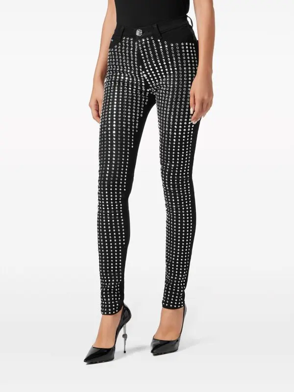 Philipp Plein Crystal-embellished Skinny Jeans