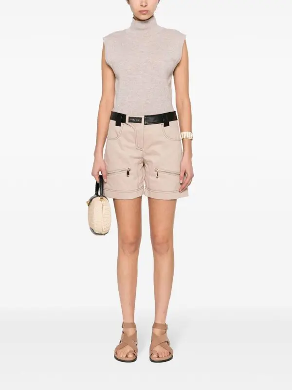 Pinko Scilla Paneled Leather Shorts