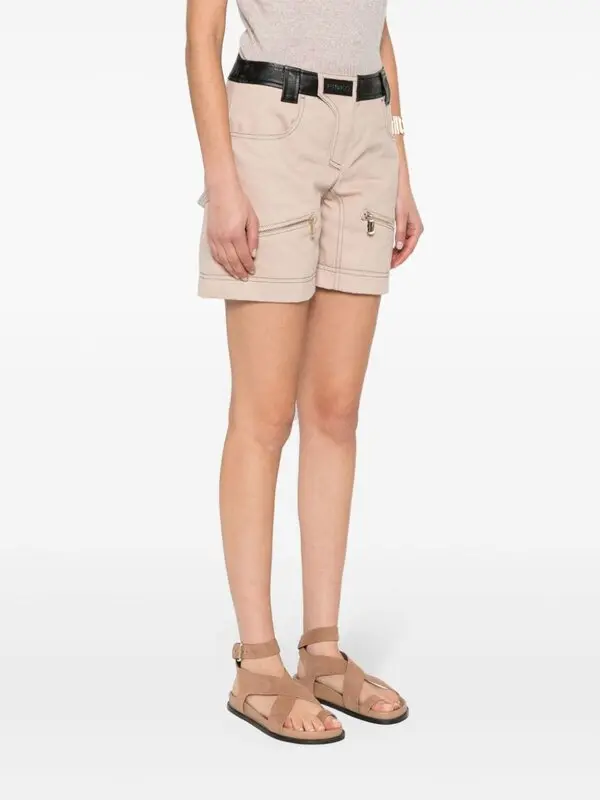Pinko Scilla Paneled Leather Shorts