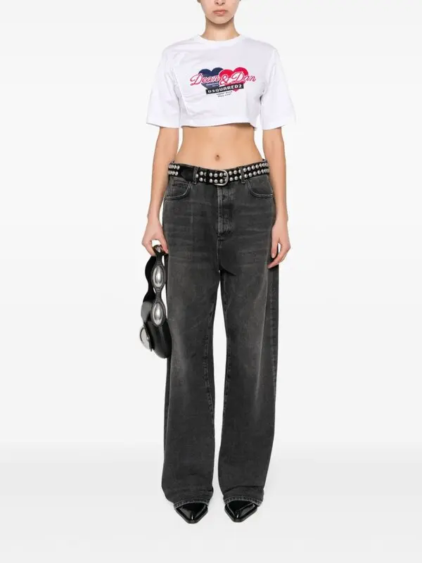 Dsquared2 Gathered Cropped T-shirt