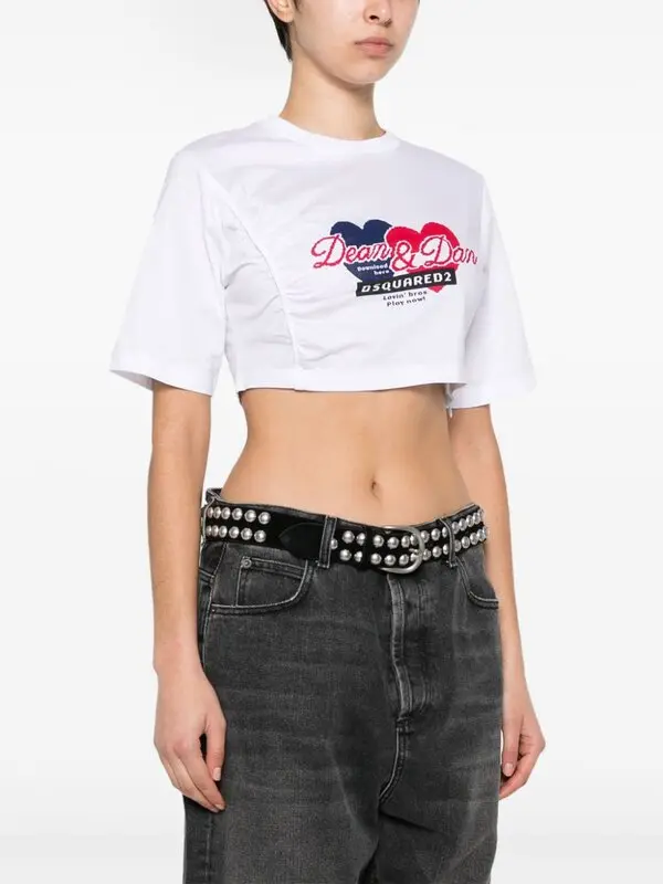 Dsquared2 Gathered Cropped T-shirt