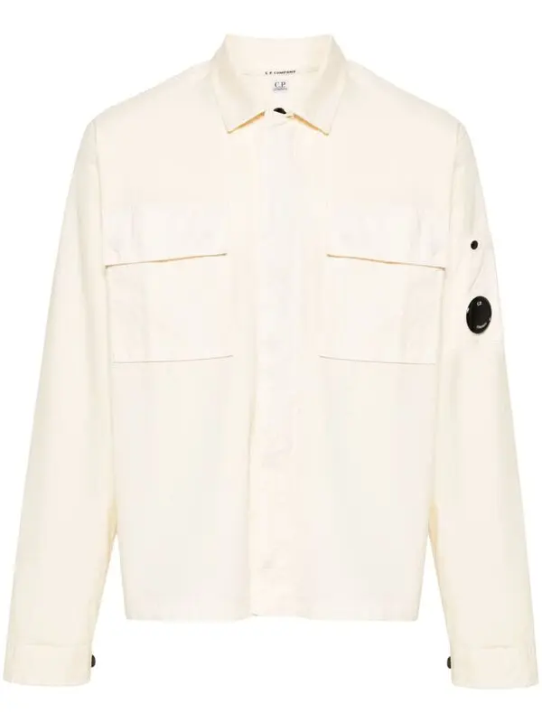 C.P. COMPANY Lens-detail Cotton Shirt - Neutrals