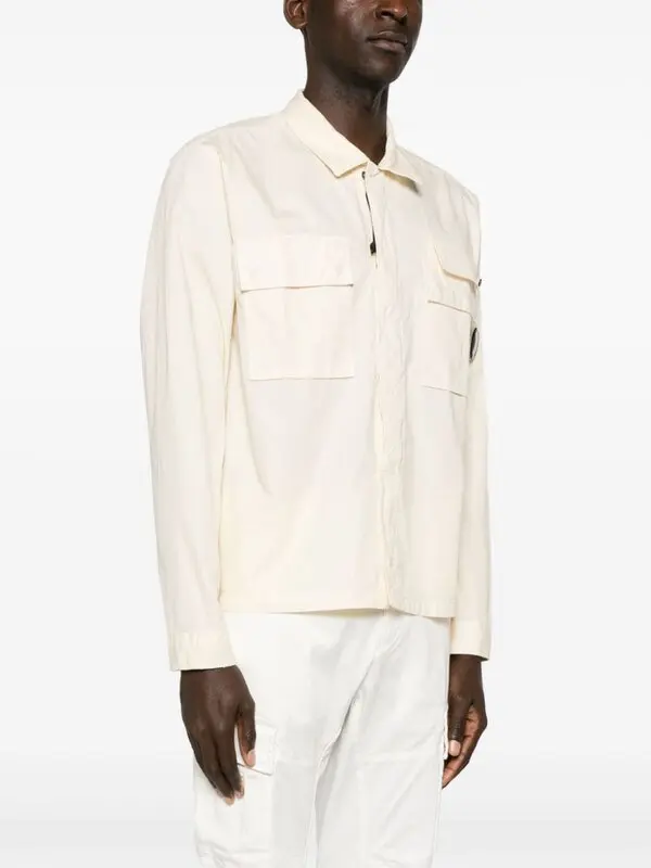 C.P. COMPANY Lens-detail Cotton Shirt - Neutrals