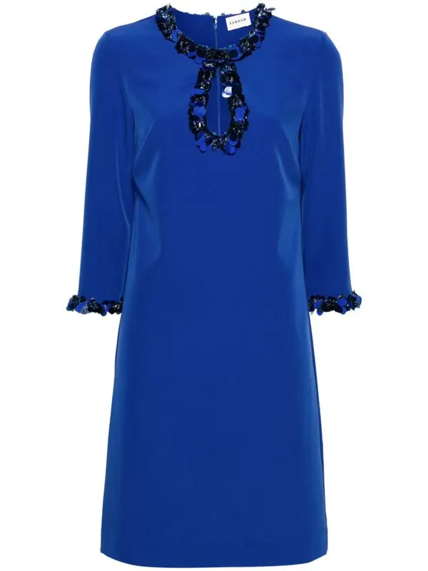 P.a.r.o.s.h Sequin-embellished Shift Dress - Blue