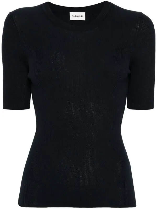 P.a.r.o.s.h Ribbed-knit Top - Blue