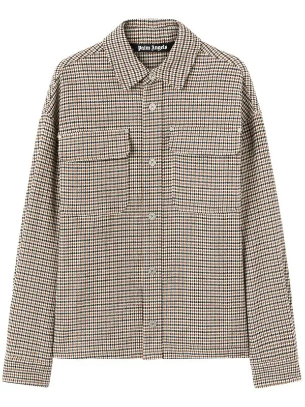 Palm Angels Logo-print Checked Overshirt