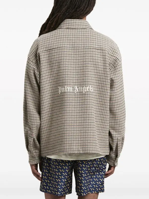 Palm Angels Logo-print Checked Overshirt
