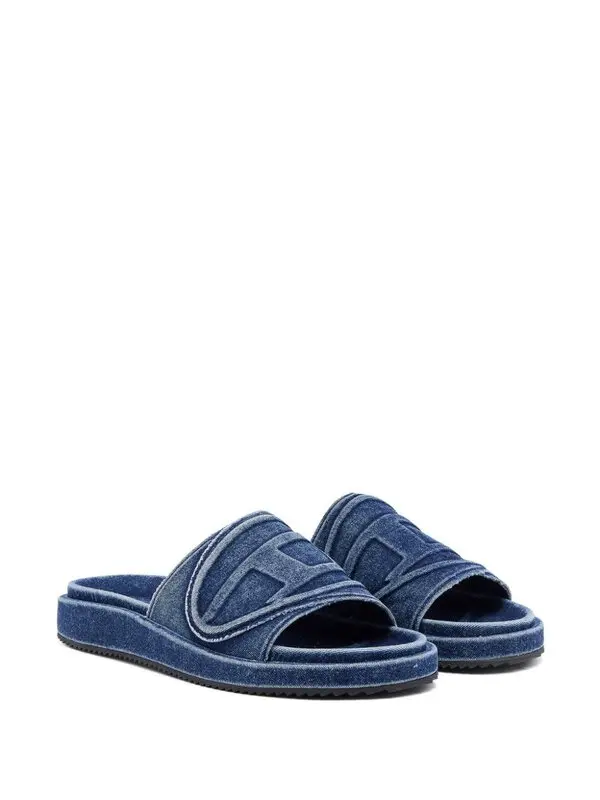 DIESEL Sa-slide D Oval Logo-embossed Slides