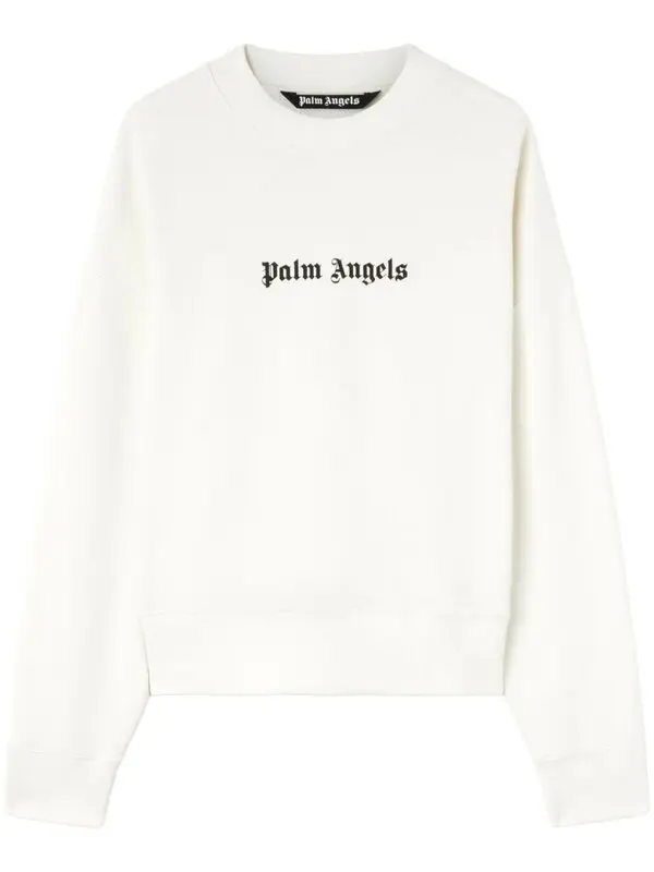 Palm Angels Logo-print Cotton Sweatshirt - White